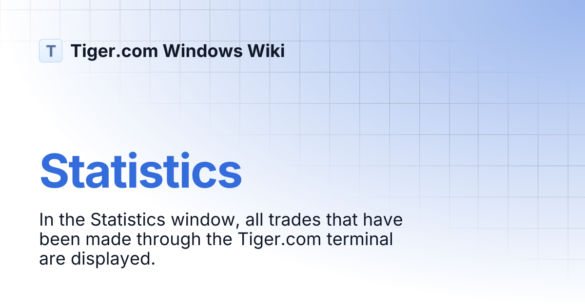 Statistics | English | Tiger.com Windows Wiki